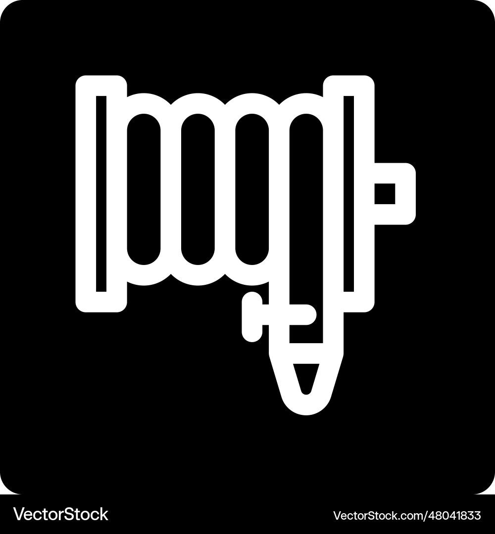 Fire fighting hose standpipe outlet glyph icon Vector Image