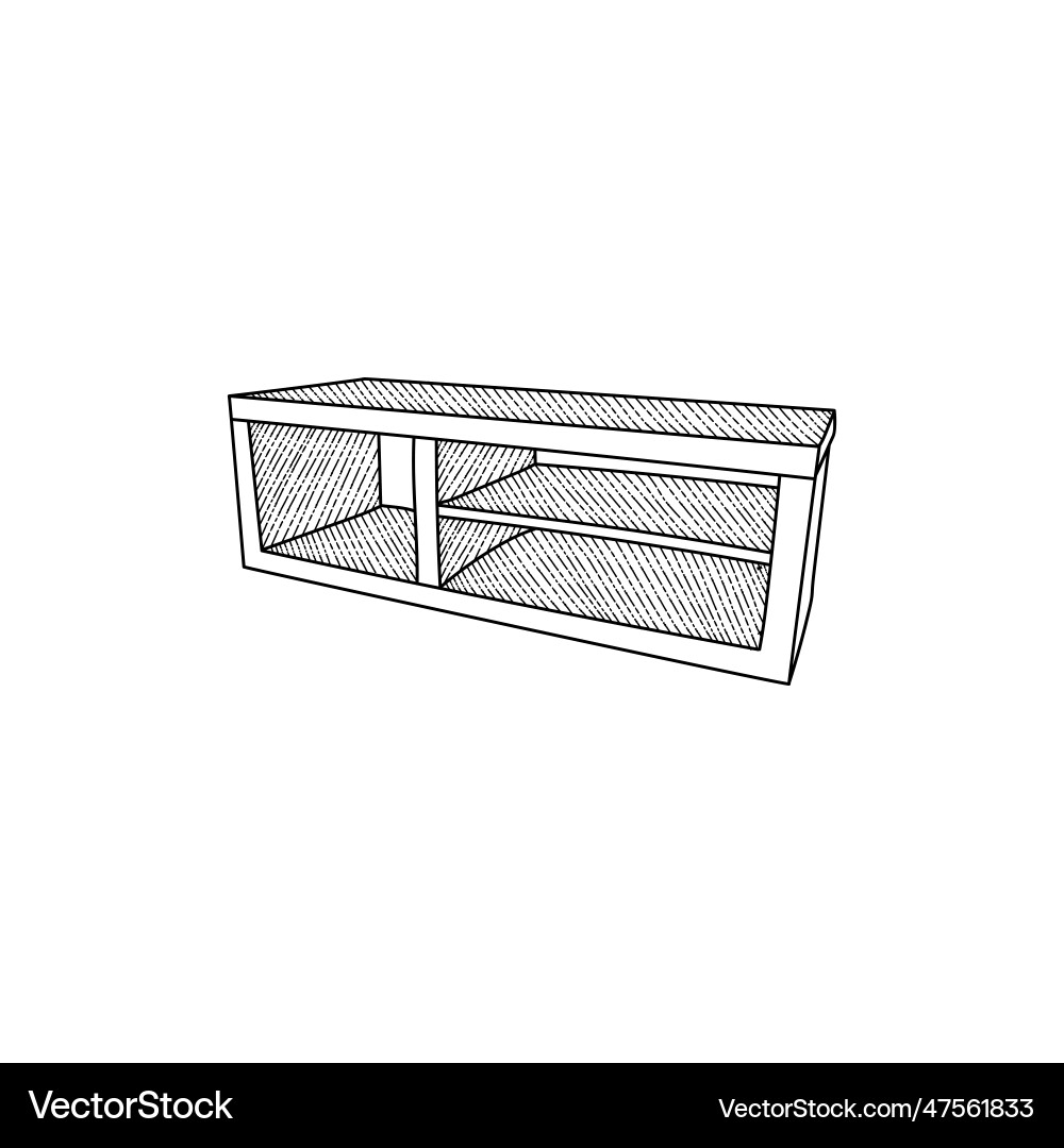 Furniture desk rack icon line art design element Vector Image