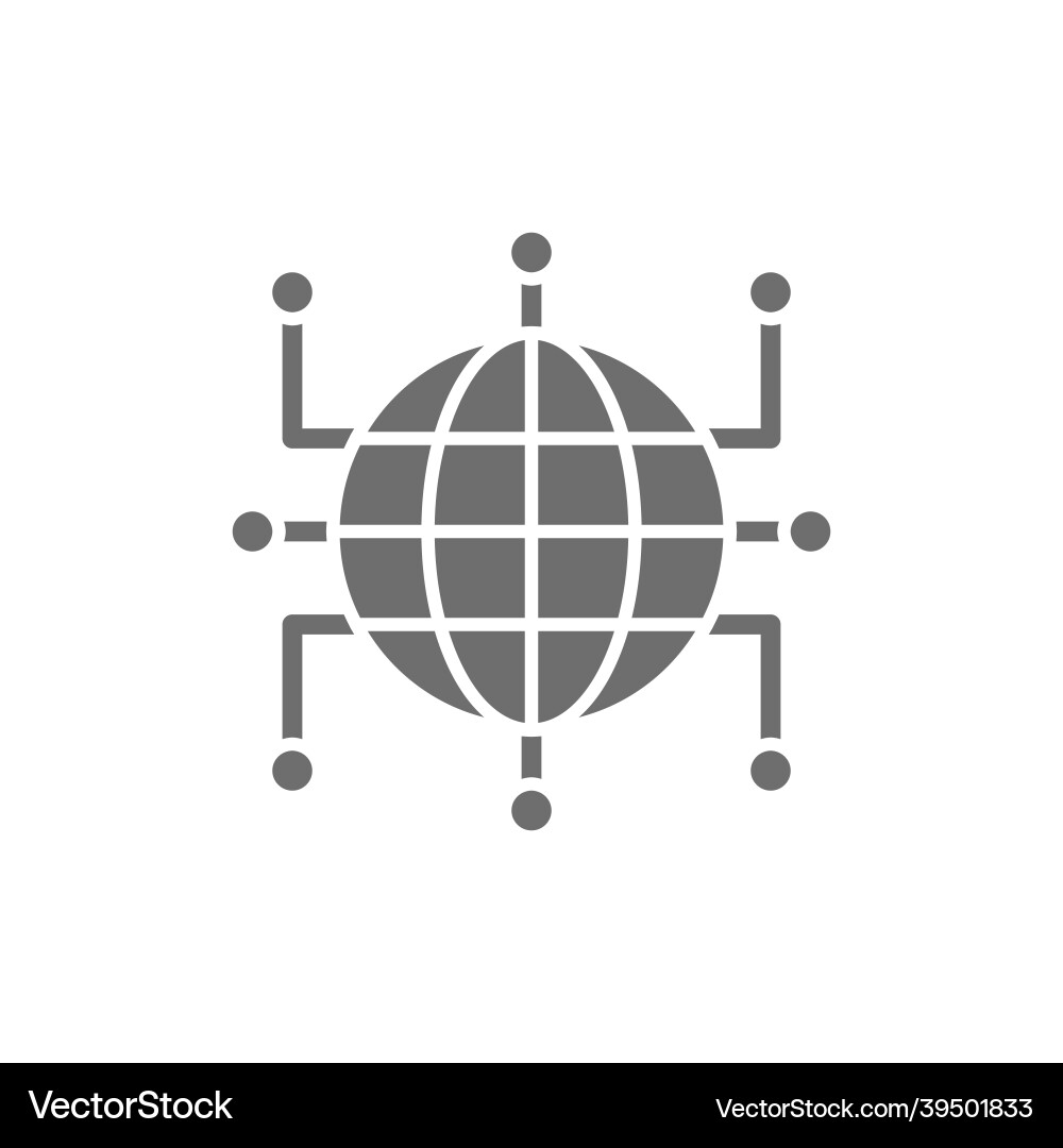 Global world with closed contacts blockchain Vector Image