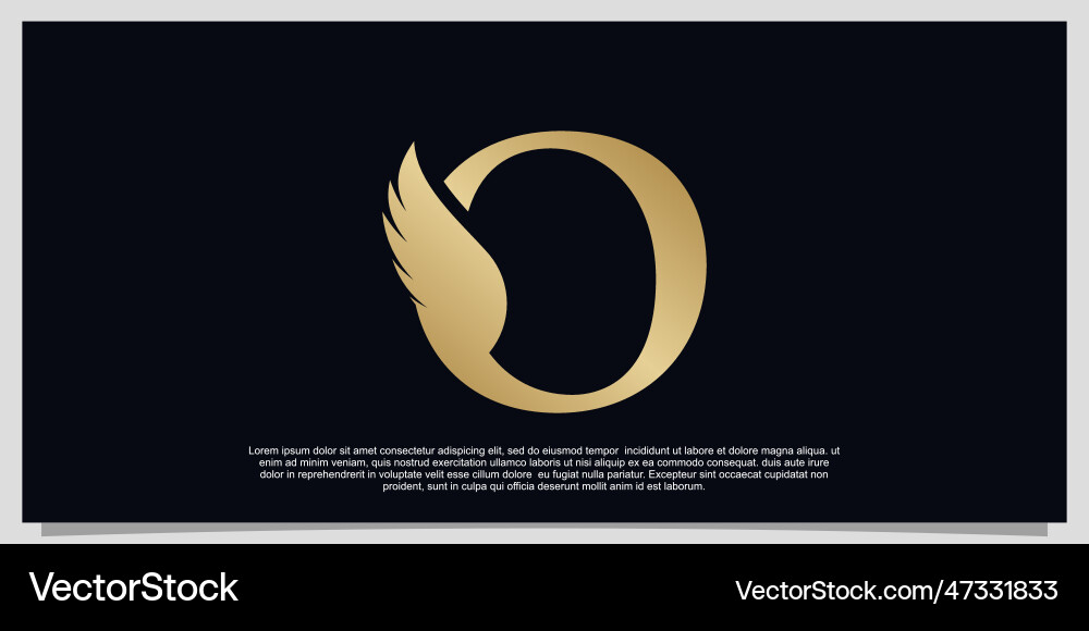 Letter o wings logo design simple concept premium Vector Image