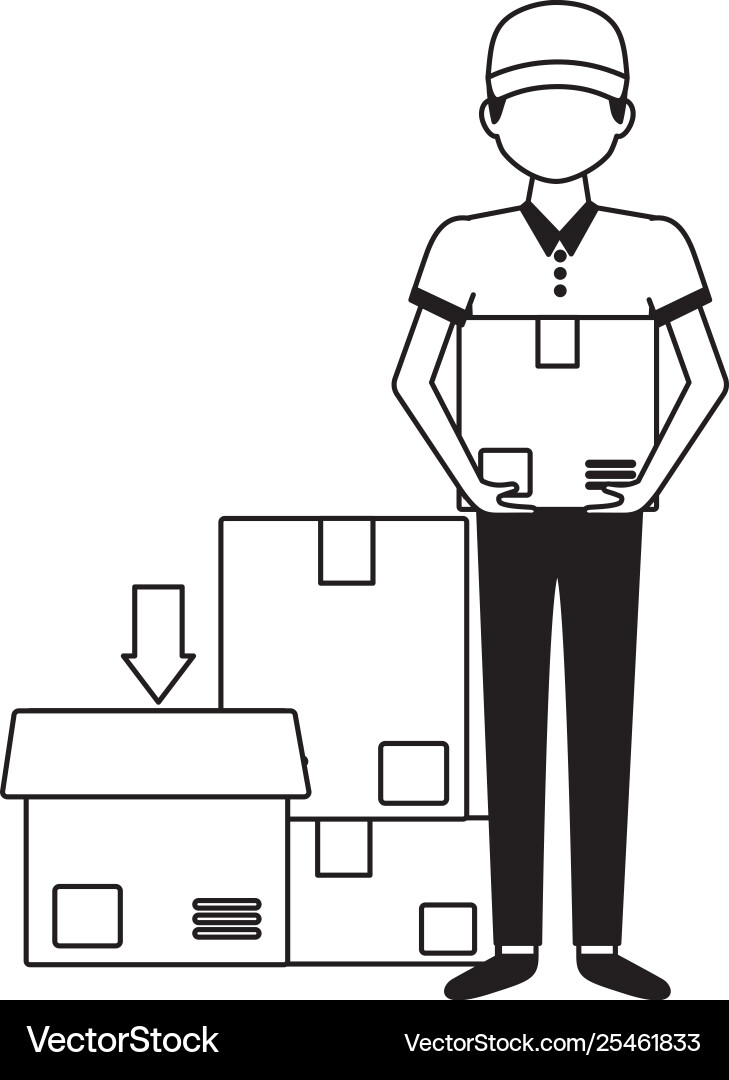 Man fast delivery Royalty Free Vector Image - VectorStock