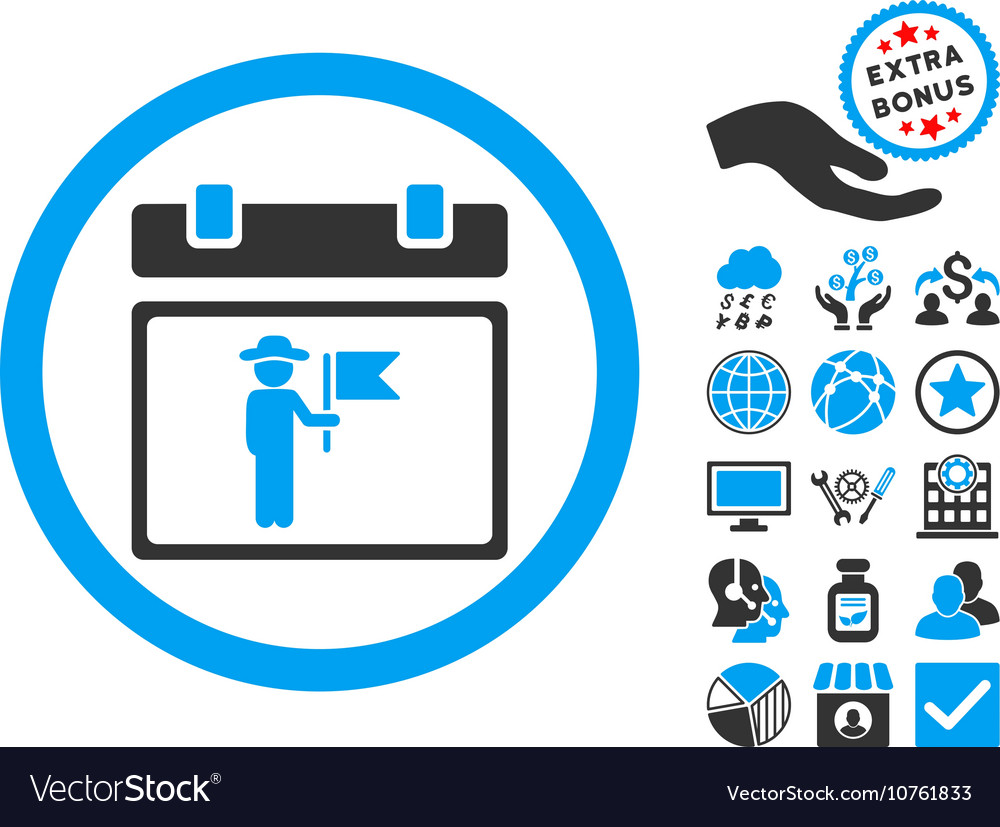 National holiday day flat icon with bonus Vector Image National holiday day flat icon with bonus Vector Image