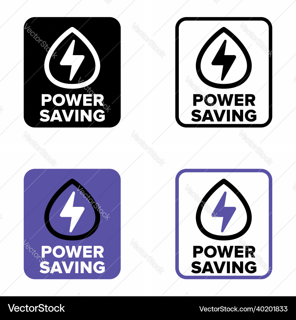 Power saving information sign Royalty Free Vector Image