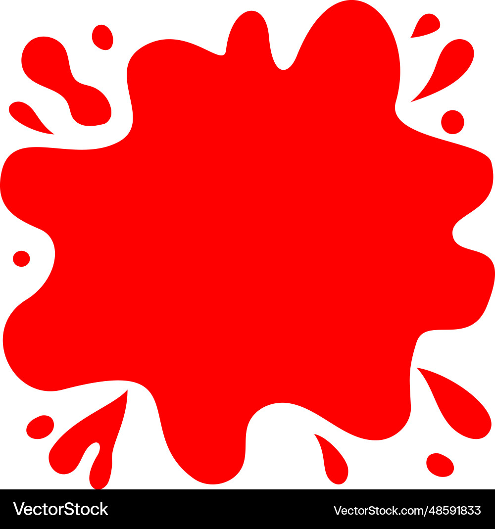 Red splash spot blood stain blob Royalty Free Vector Image