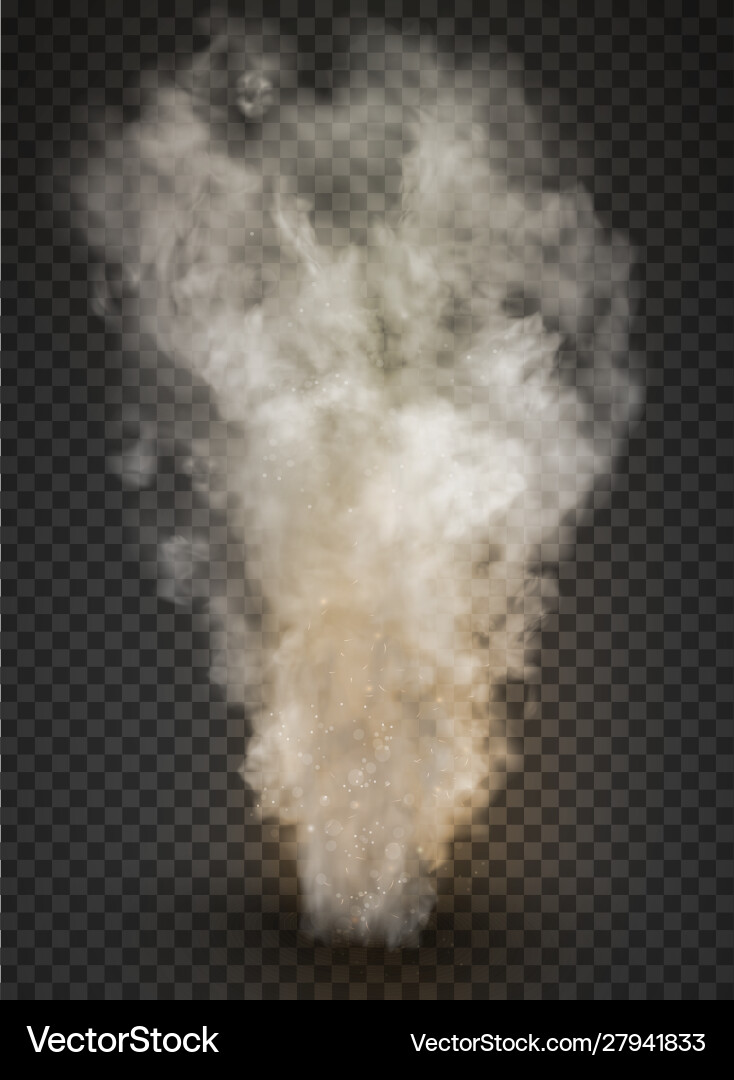 Smog trail smoke isolated on transparent Vector Image