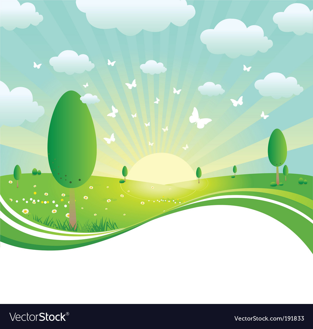 Spring landscape Royalty Free Vector Image - VectorStock