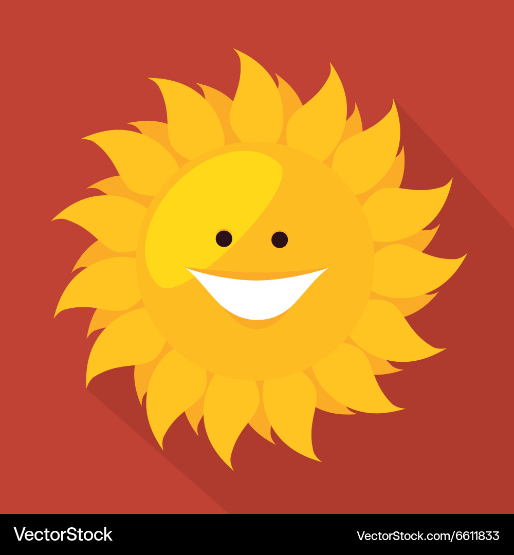 Sun smiling cartoon Royalty Free Vector Image - VectorStock