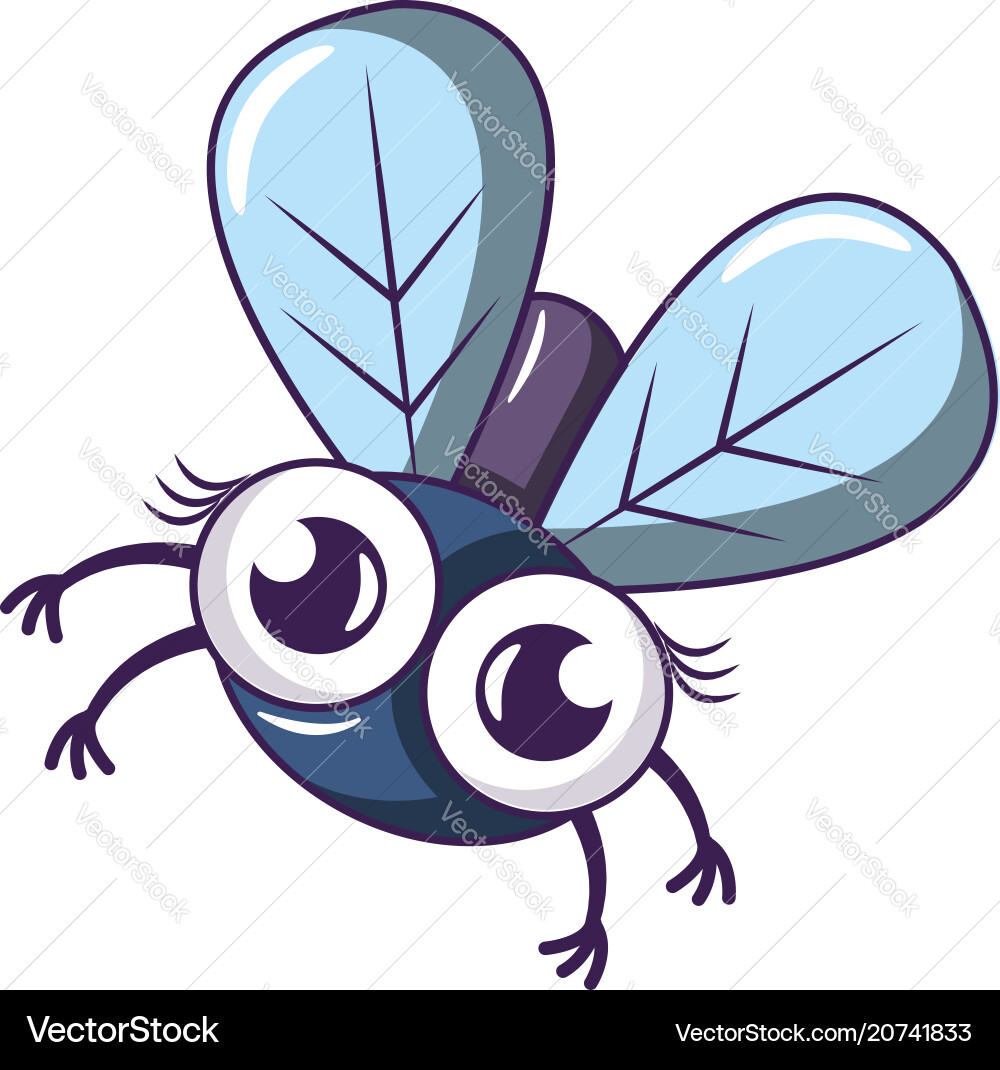 Tropical fly icon cartoon style Royalty Free Vector Image