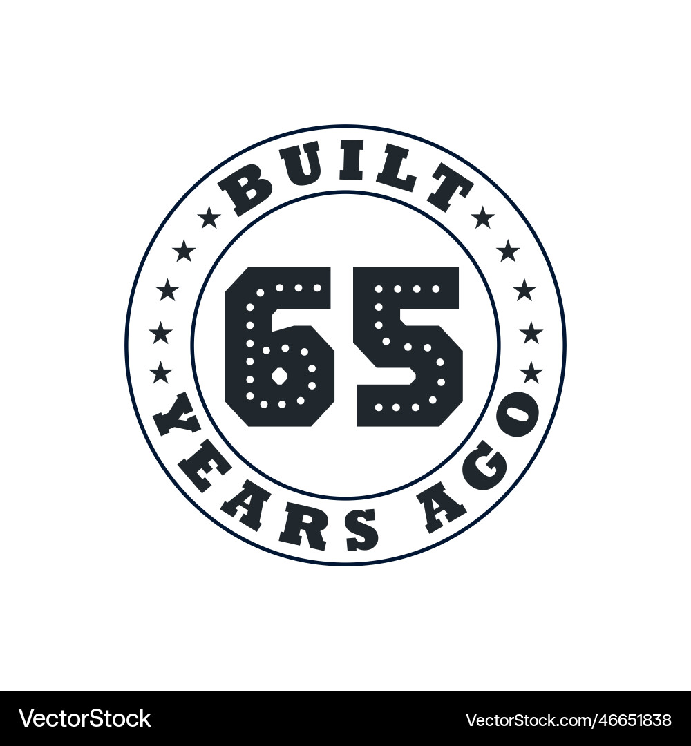 65 years birthday celebration built years ago Vector Image