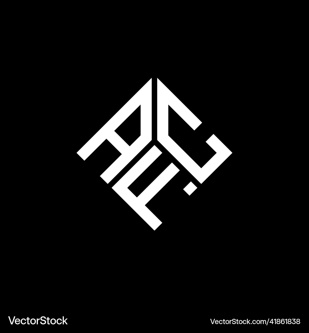 Acf letter logo design on black background Vector Image