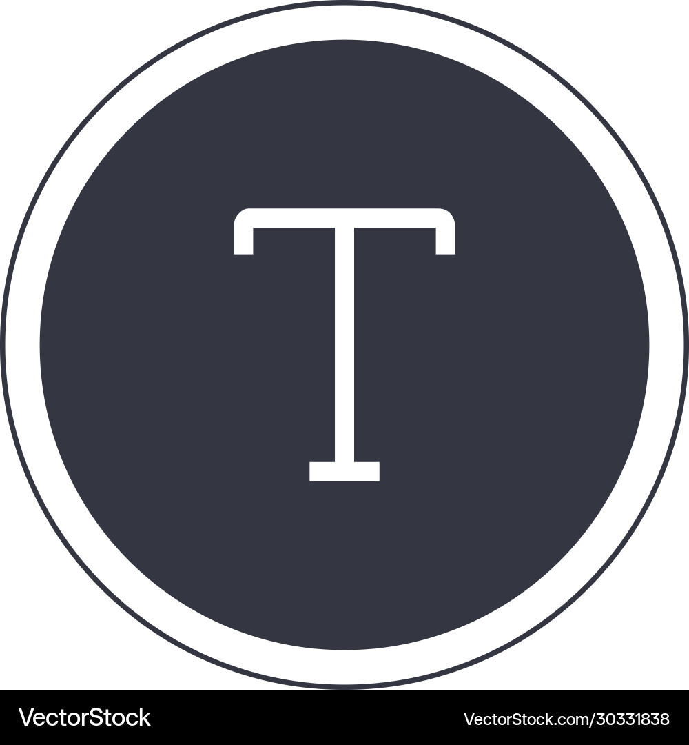Add font or text icon in circle sign Royalty Free Vector