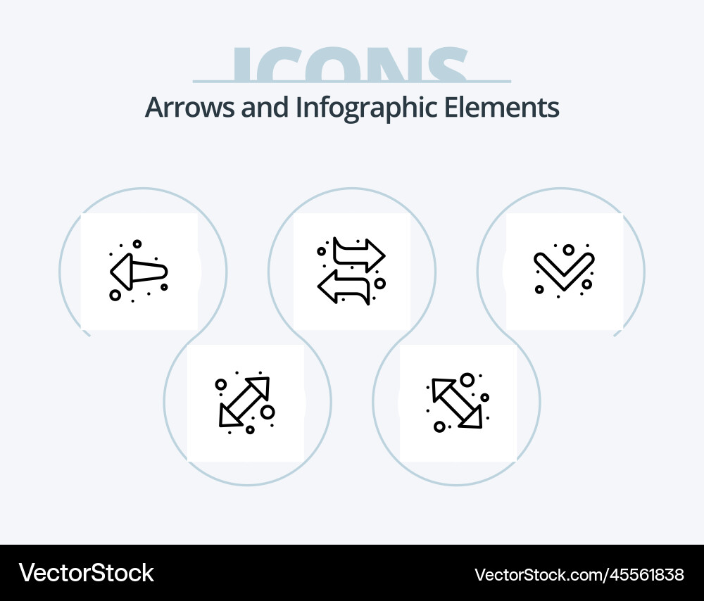 Arrow line icon pack 5 icon design right up Vector Image