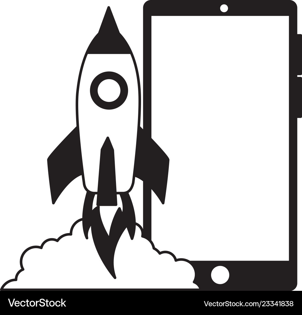 Business rocket lanching on white background Vector Image