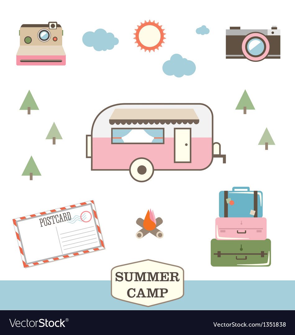 Camping and Travel Royalty Free Vector Image - VectorStock