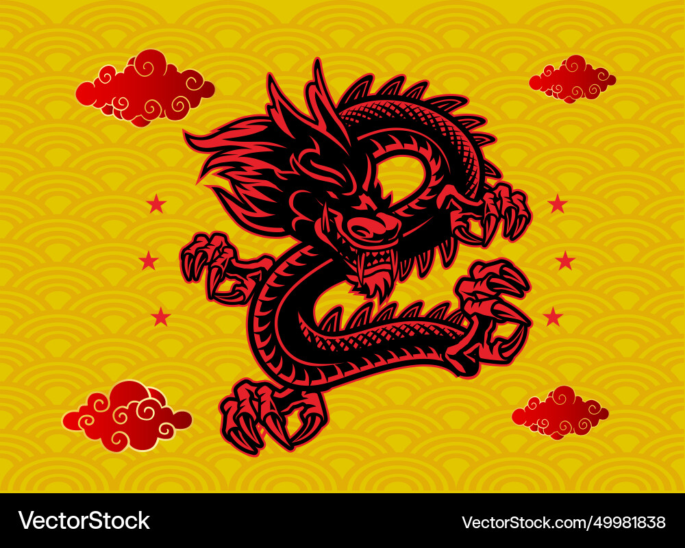 Chinese new year dragon Royalty Free Vector Image