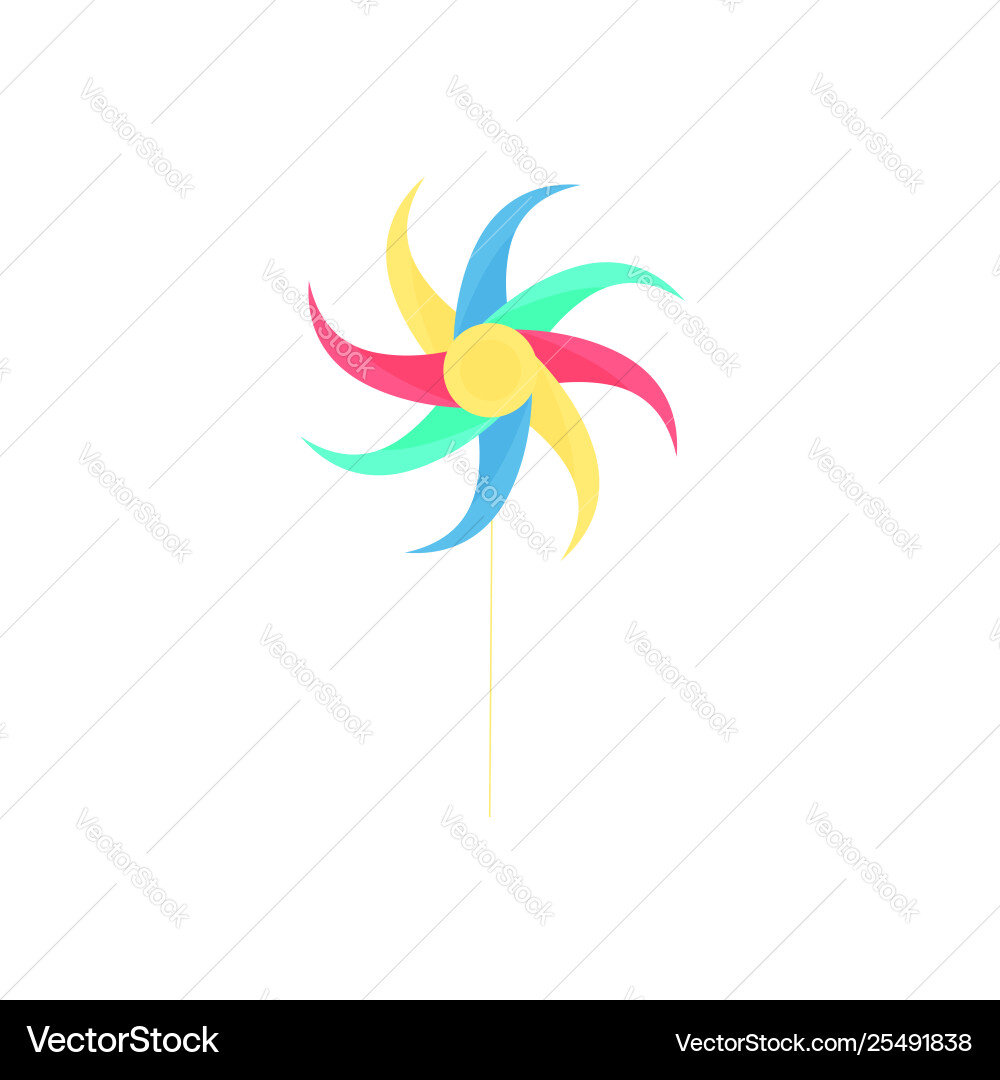 Colorful windmills isolated on white background Vector Image