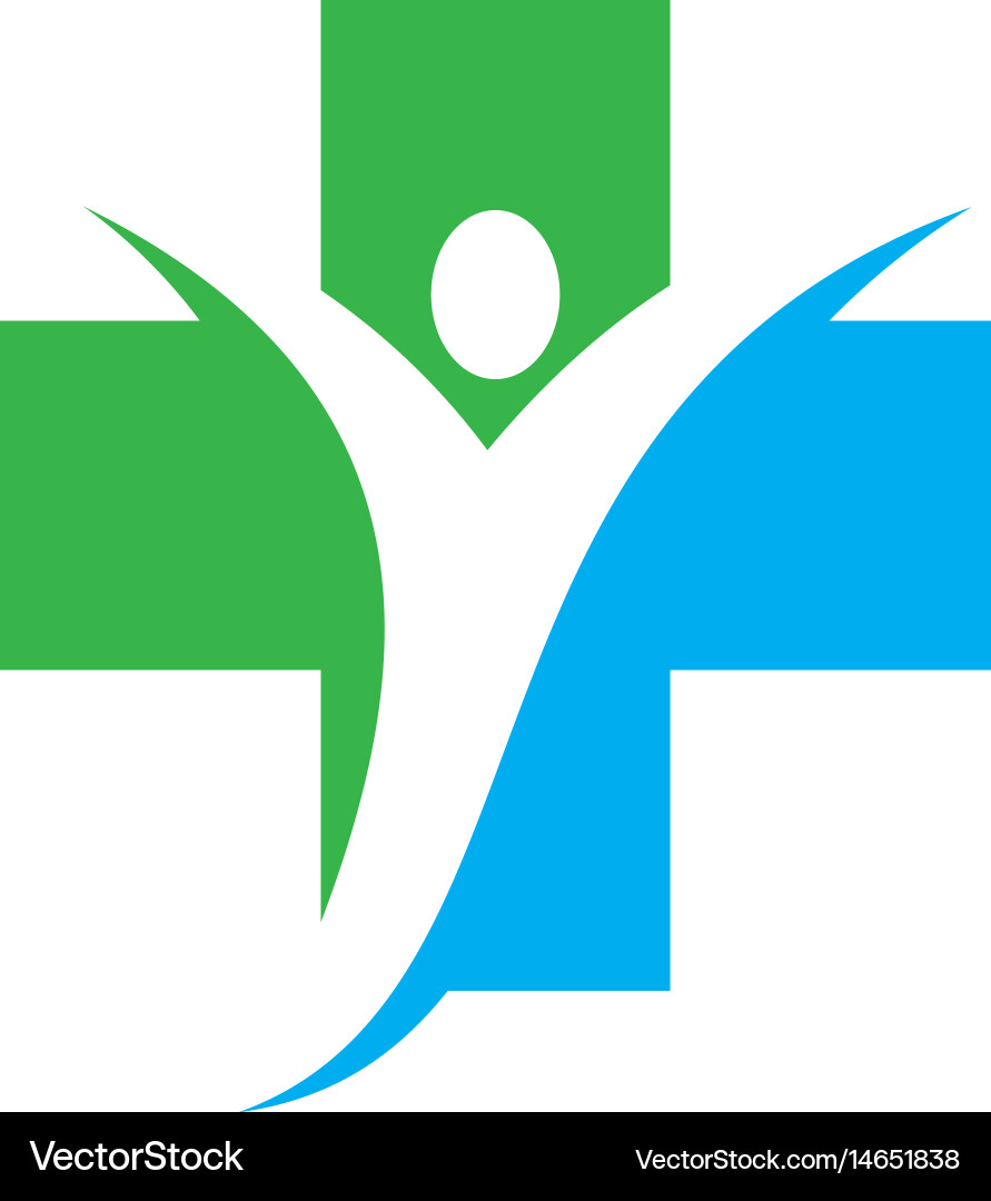 Cross people bio ecology logo image Royalty Free Vector