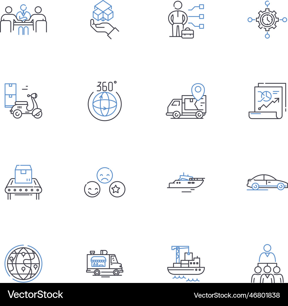 Disbursement line icons collection payout Vector Image