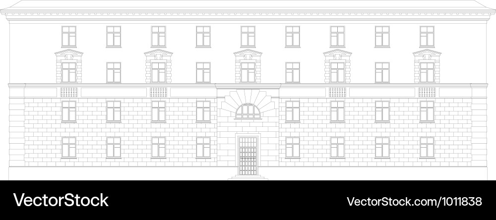 Facade of the building Royalty Free Vector Image