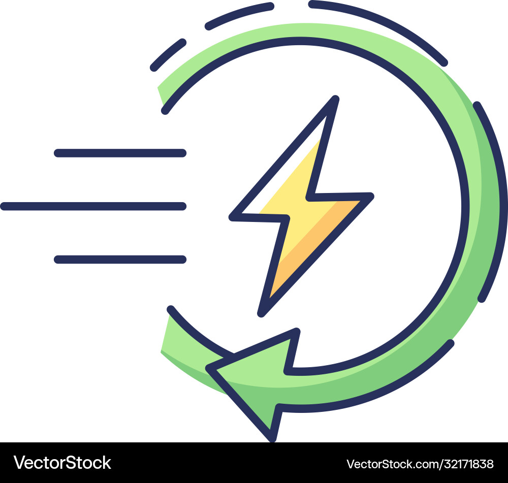 Fast charging rgb color icon Royalty Free Vector Image