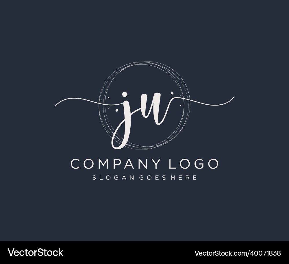 Initial ju feminine logo usable for nature salon Vector Image