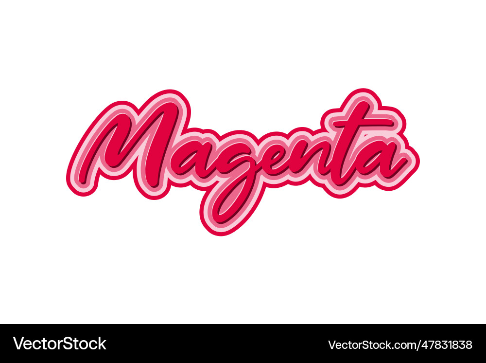 Magenta lettering template for card post Vector Image