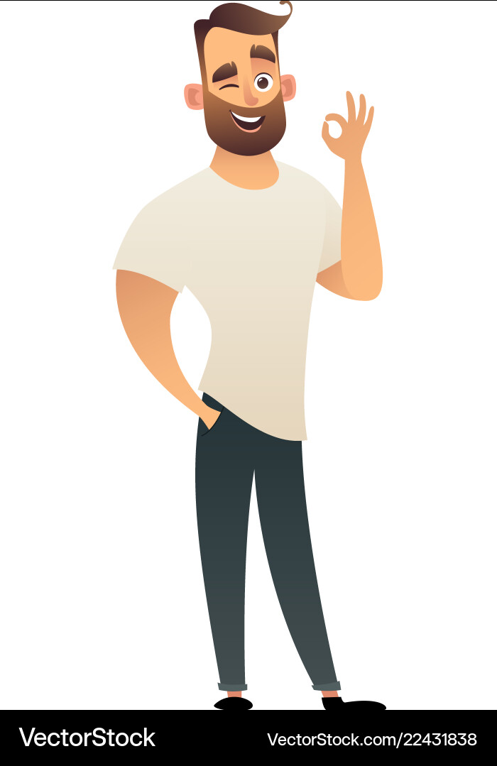 Man showing gesture okay ok in Royalty Free Vector Image