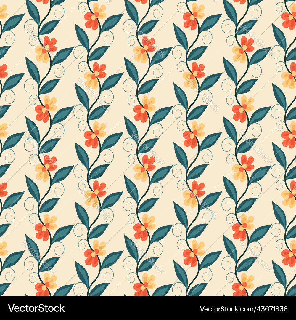 Modern fashionable seamless floral ditsy pattern Vector Image