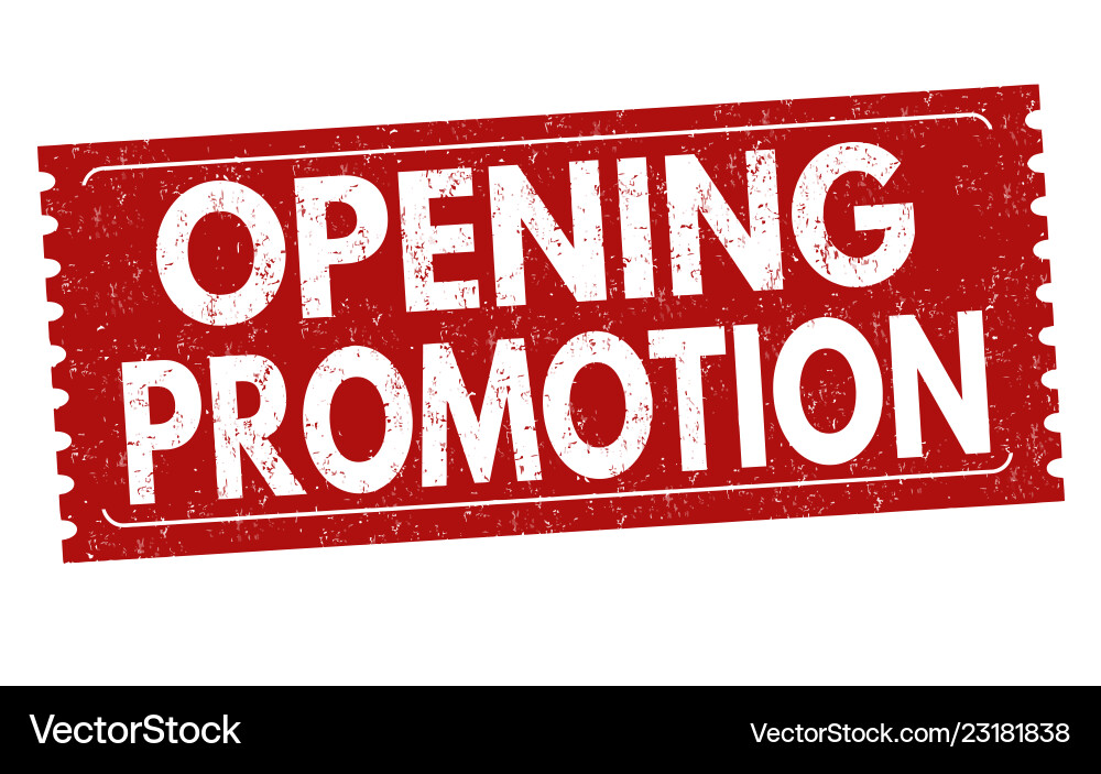 Opening promotion sign or stamp Royalty Free Vector Image