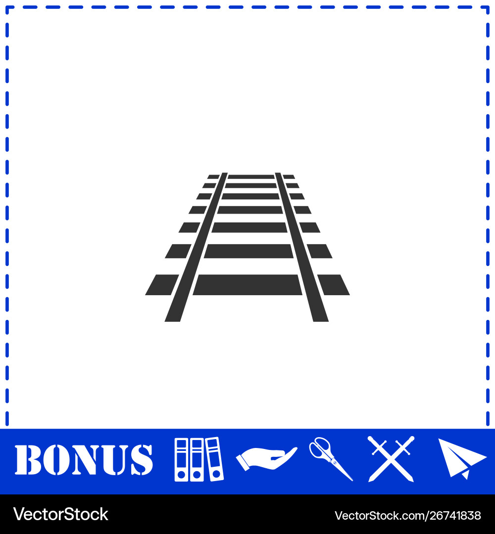Railway icon flat Royalty Free Vector Image - VectorStock