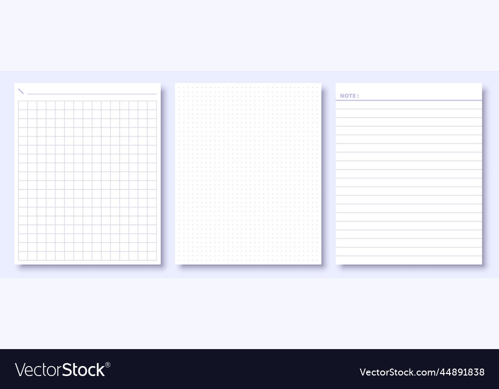 Realistic ruled line notepad diary blank sheet set