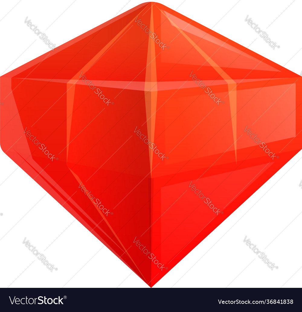 Ruby gemstone interface icon cartoon style Vector Image