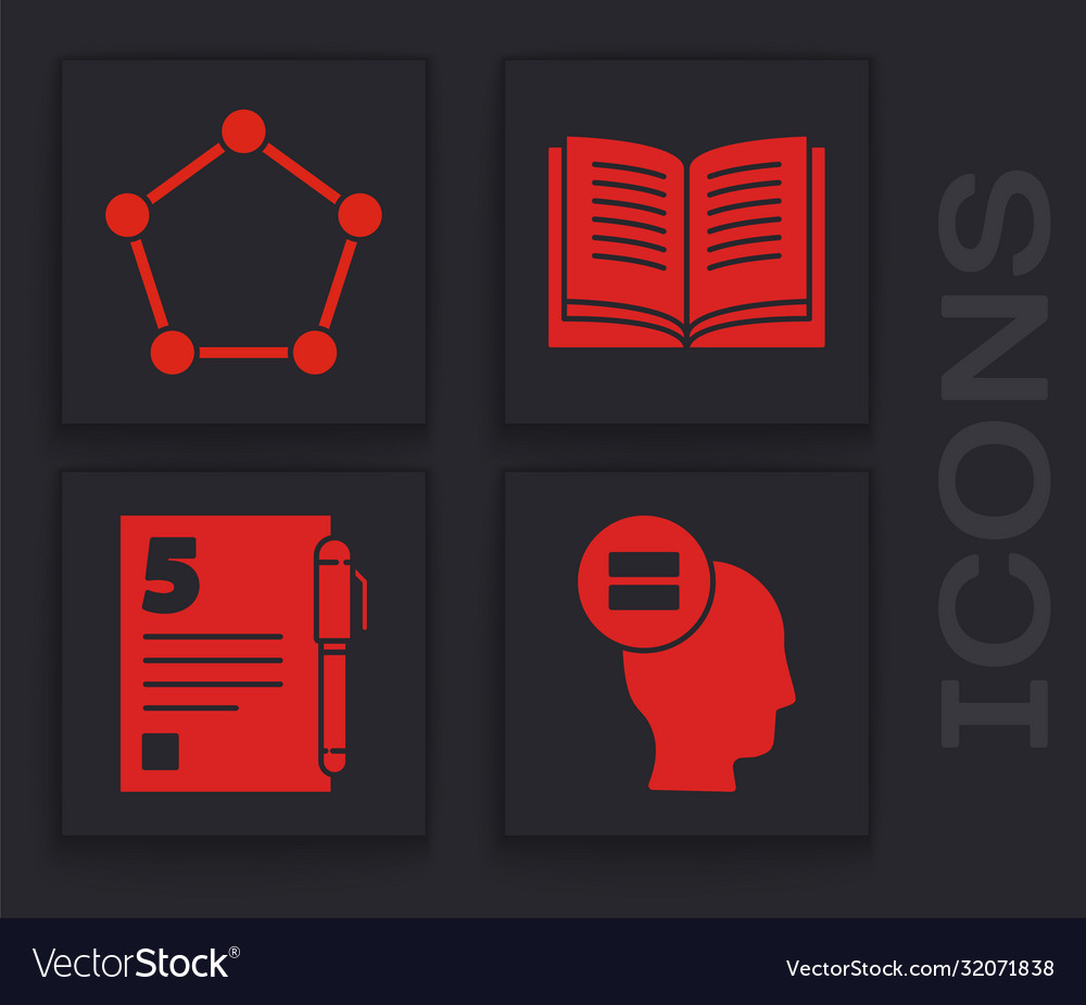 Set Calculation Geometric Figure Pentagonal Prism Vector Image