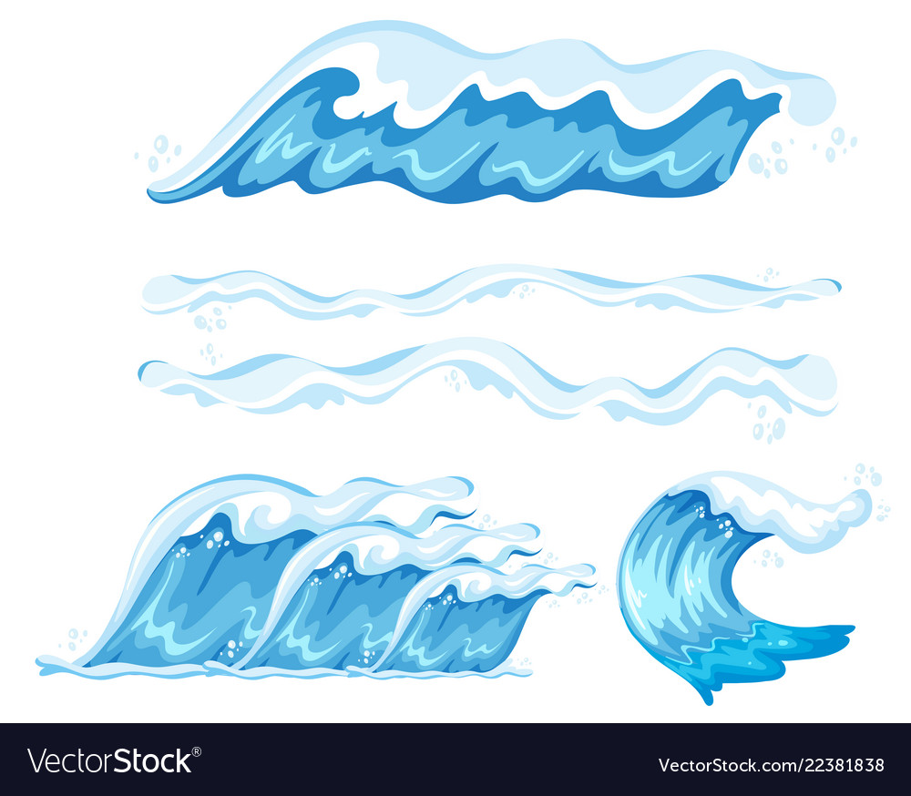 Set of wave element Royalty Free Vector Image - VectorStock