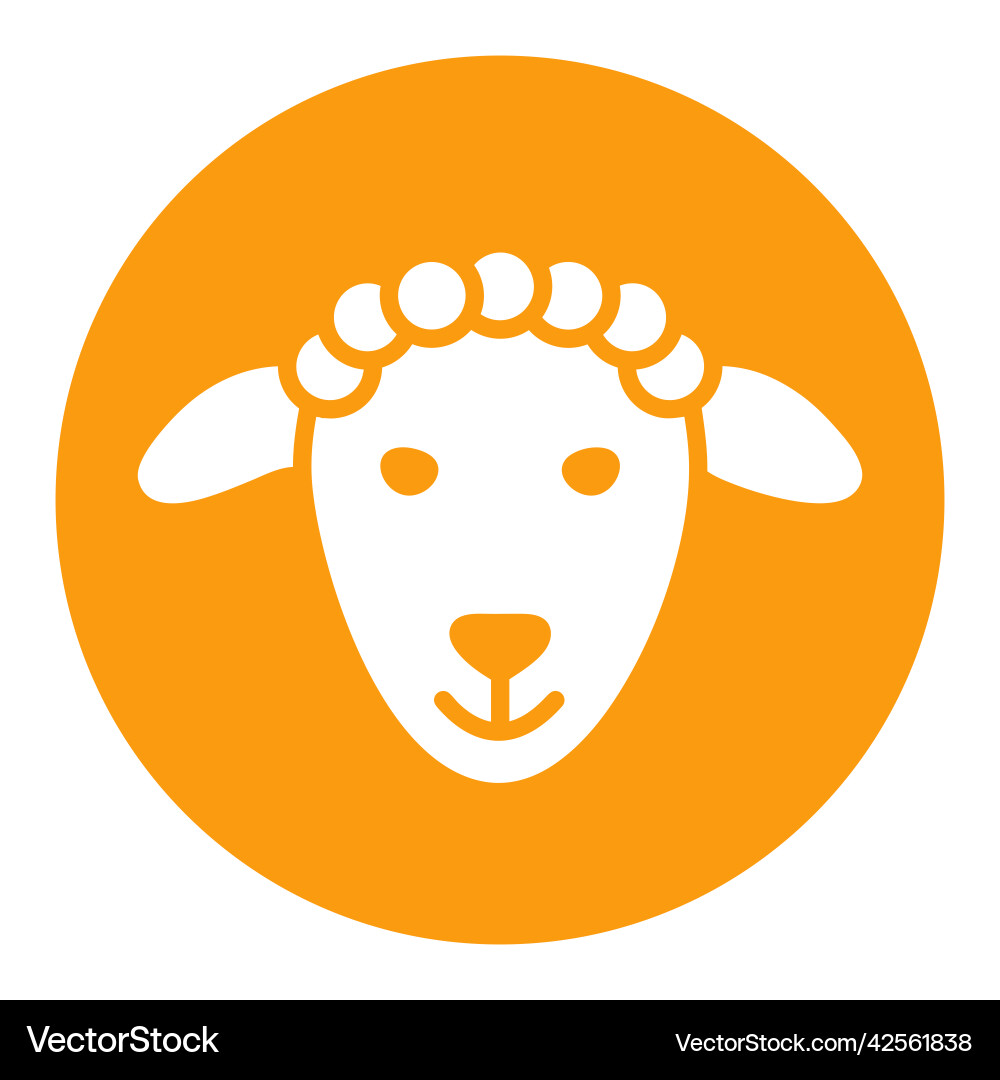 Sheep glyph icon farm animal Royalty Free Vector Image