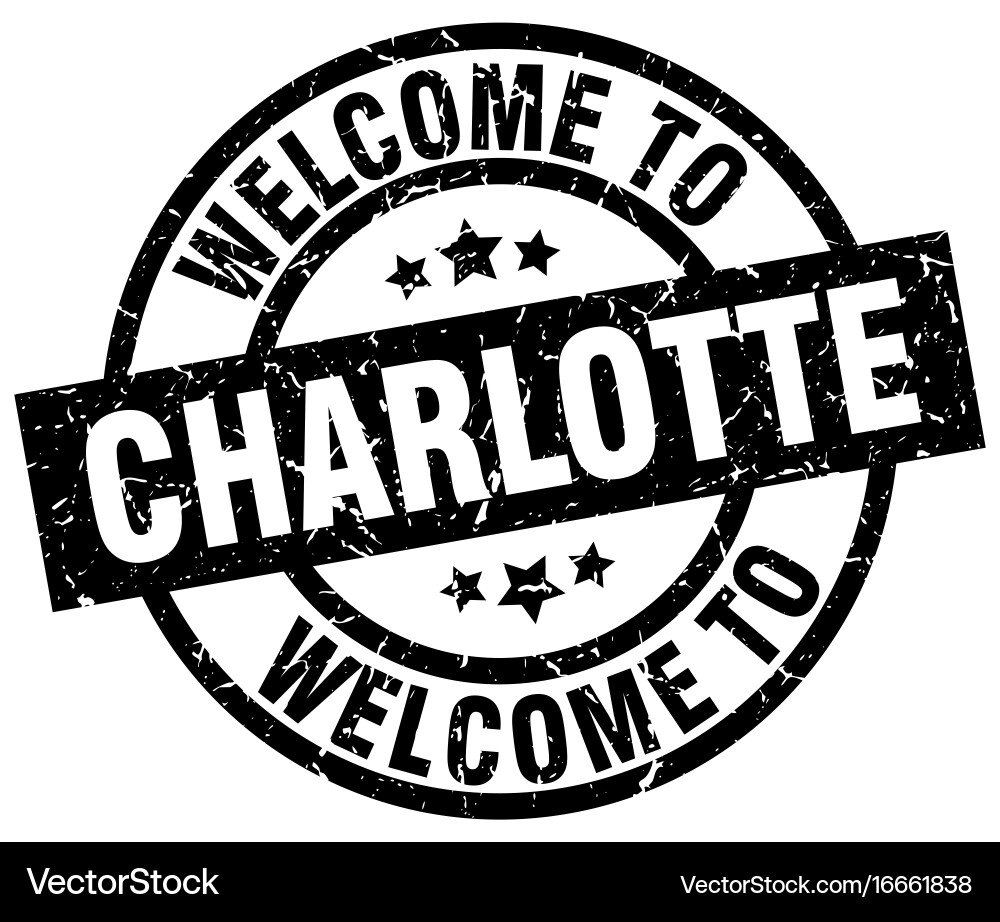 Welcome to charlotte black stamp Royalty Free Vector Image