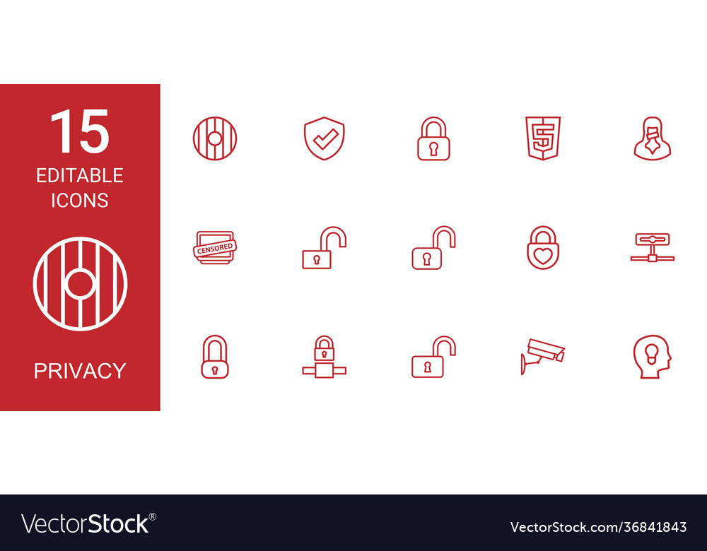 15 privacy icons Royalty Free Vector Image - VectorStock
