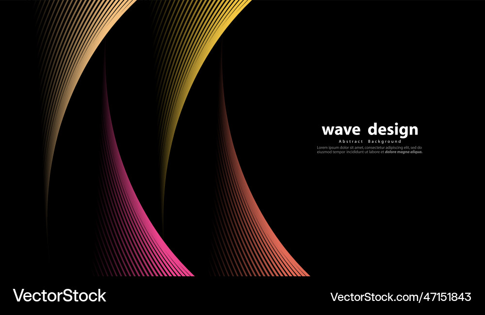 Abstract colorful wavy stripes background curved Vector Image