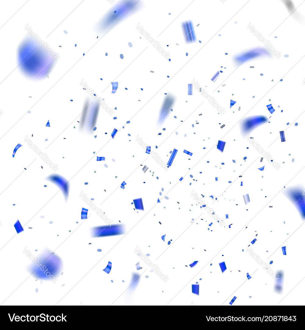 Blue confetti explosion celebration isolated Vector Image