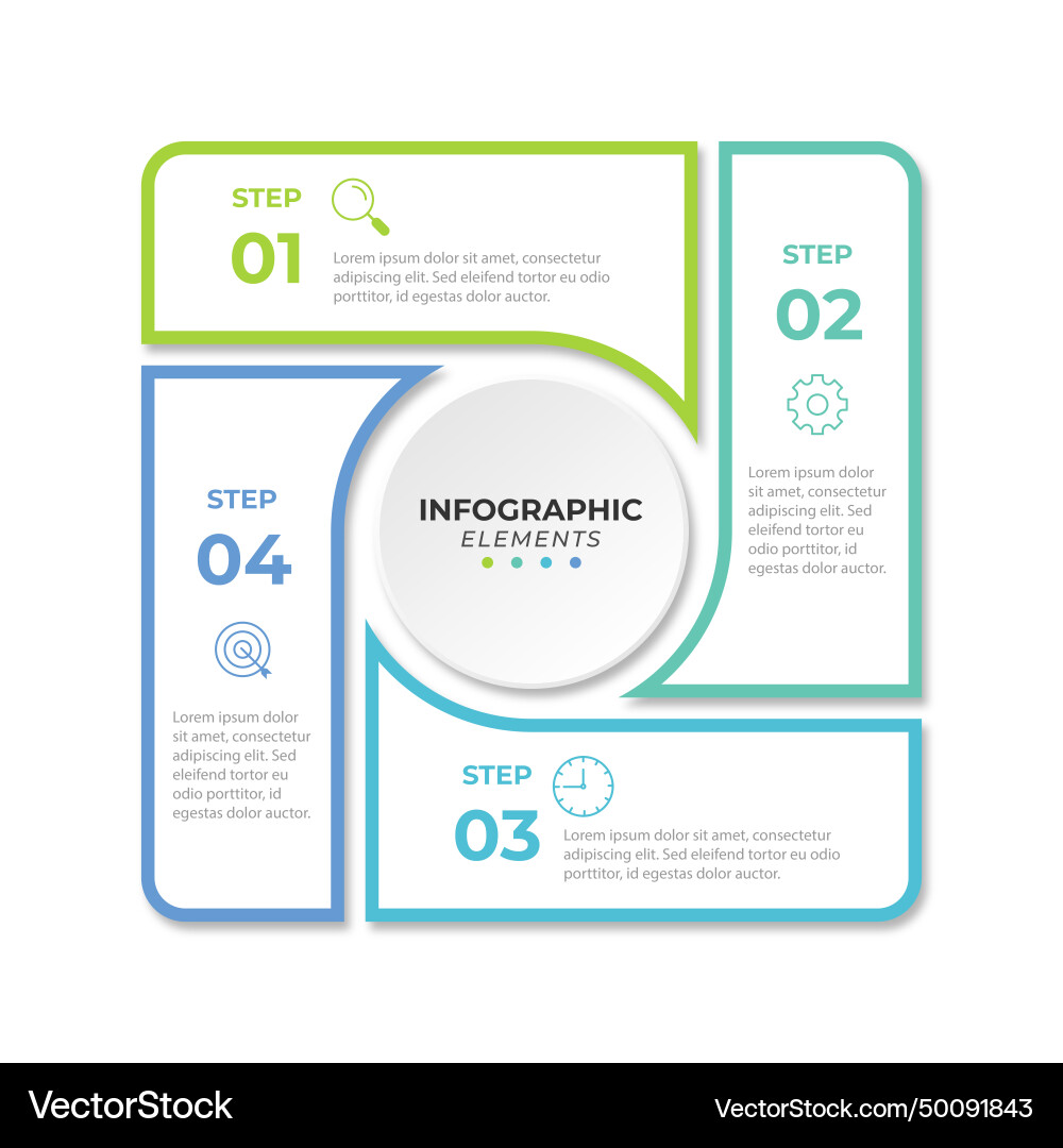 Business infographics timeline with 4 steps Vector Image
