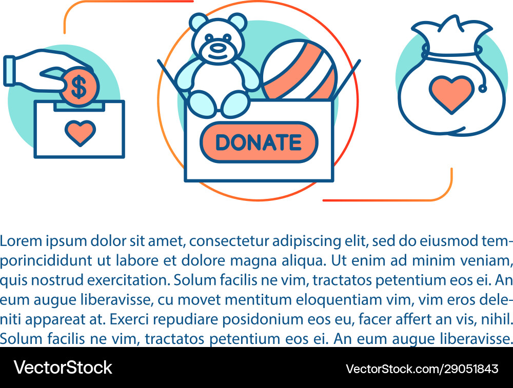 Donation concept linear Royalty Free Vector Image