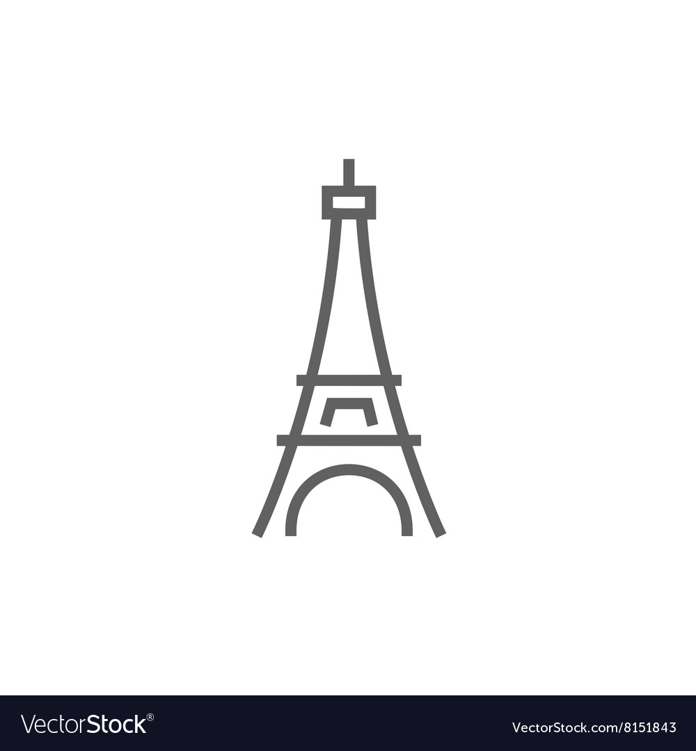 Eiffel Tower line icon Royalty Free Vector Image