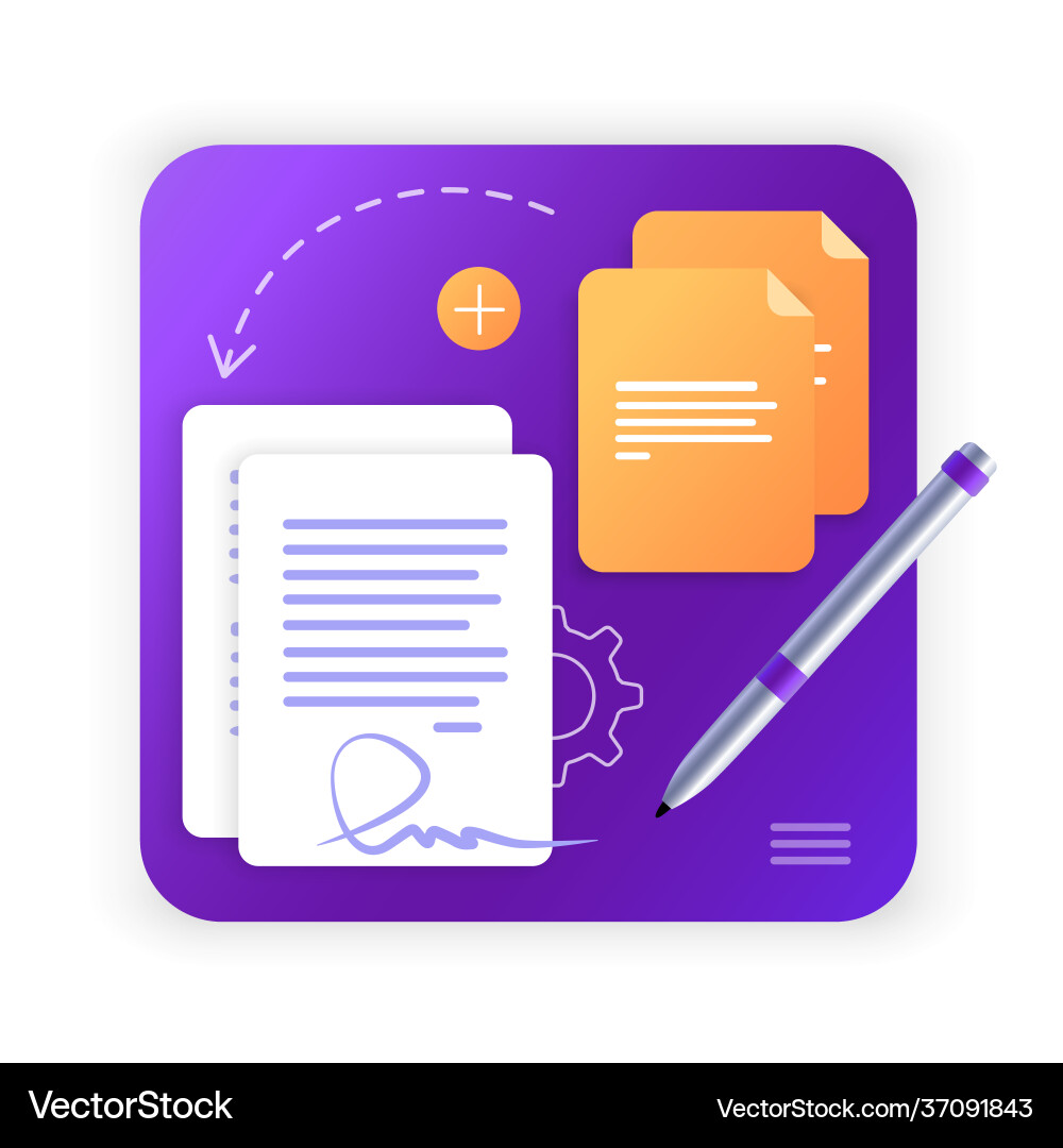 Electronic contract or digital signature concept Vector Image