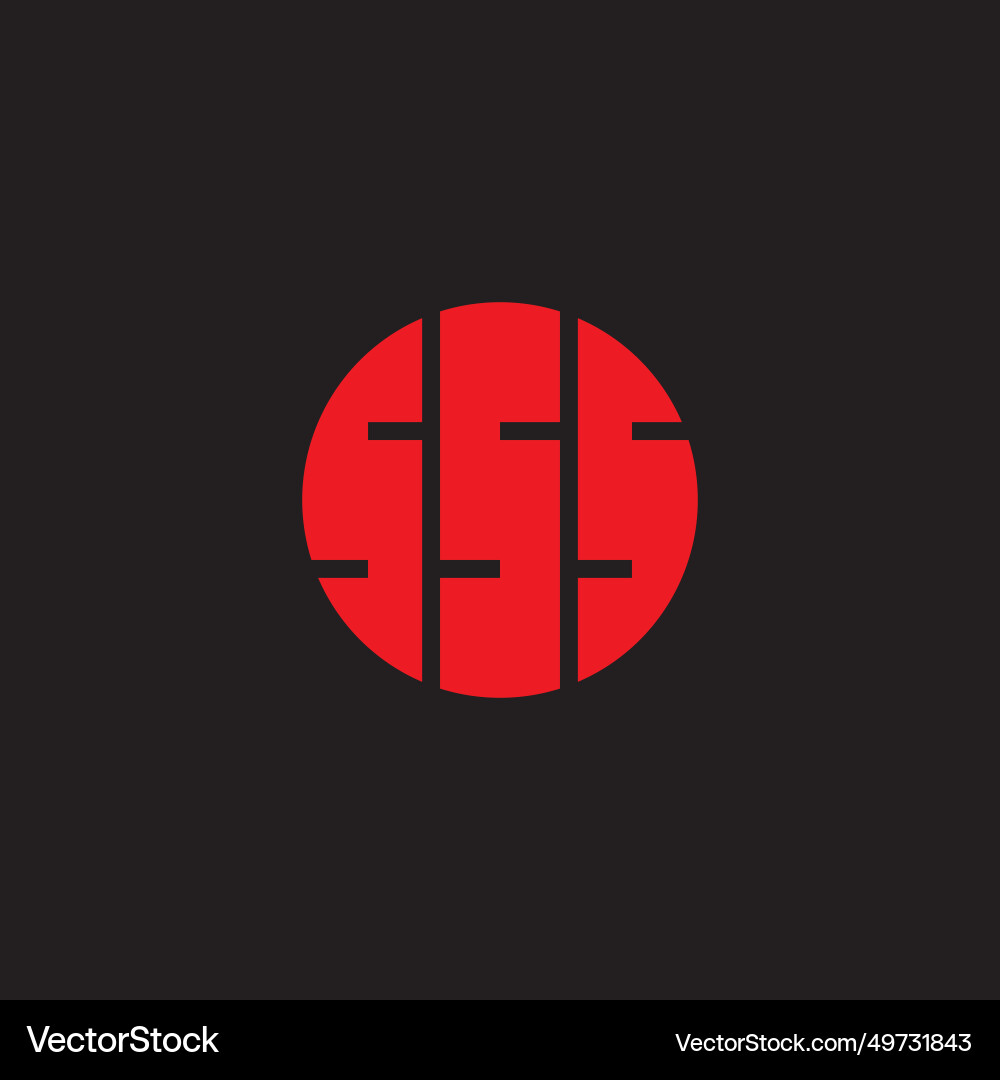 Letter sss circle geometric symbol simple logo Vector Image