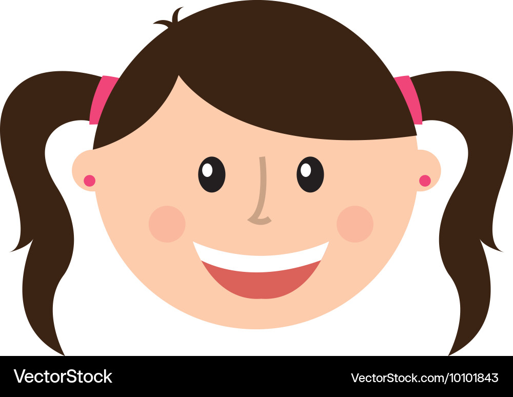 Little girl smile icon Royalty Free Vector Image