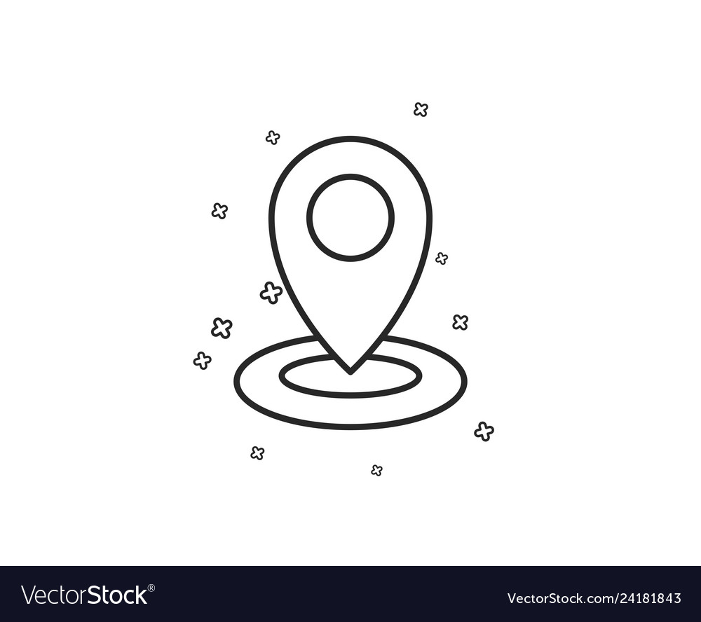 Location line icon map pointer sign geometric Vector Image