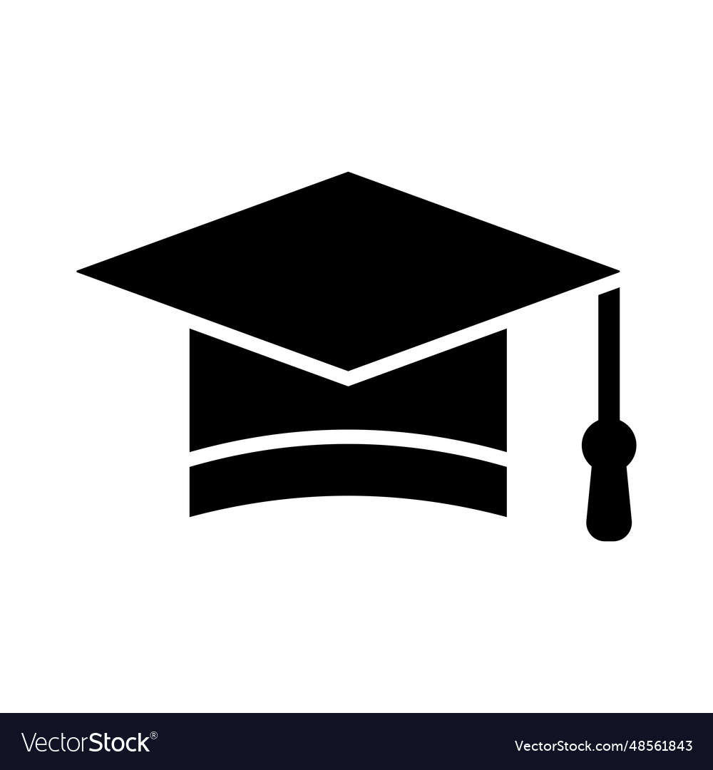 Mortarboard glyph icon for personal Royalty Free Vector