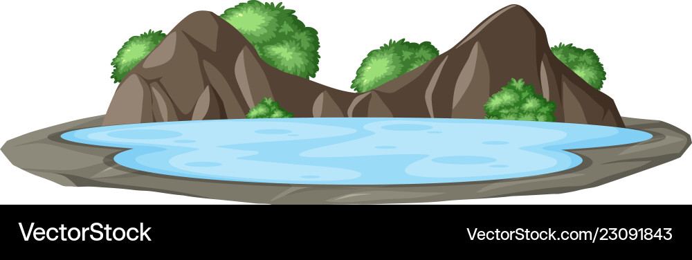 Pond in the nature landscape Royalty Free Vector Image