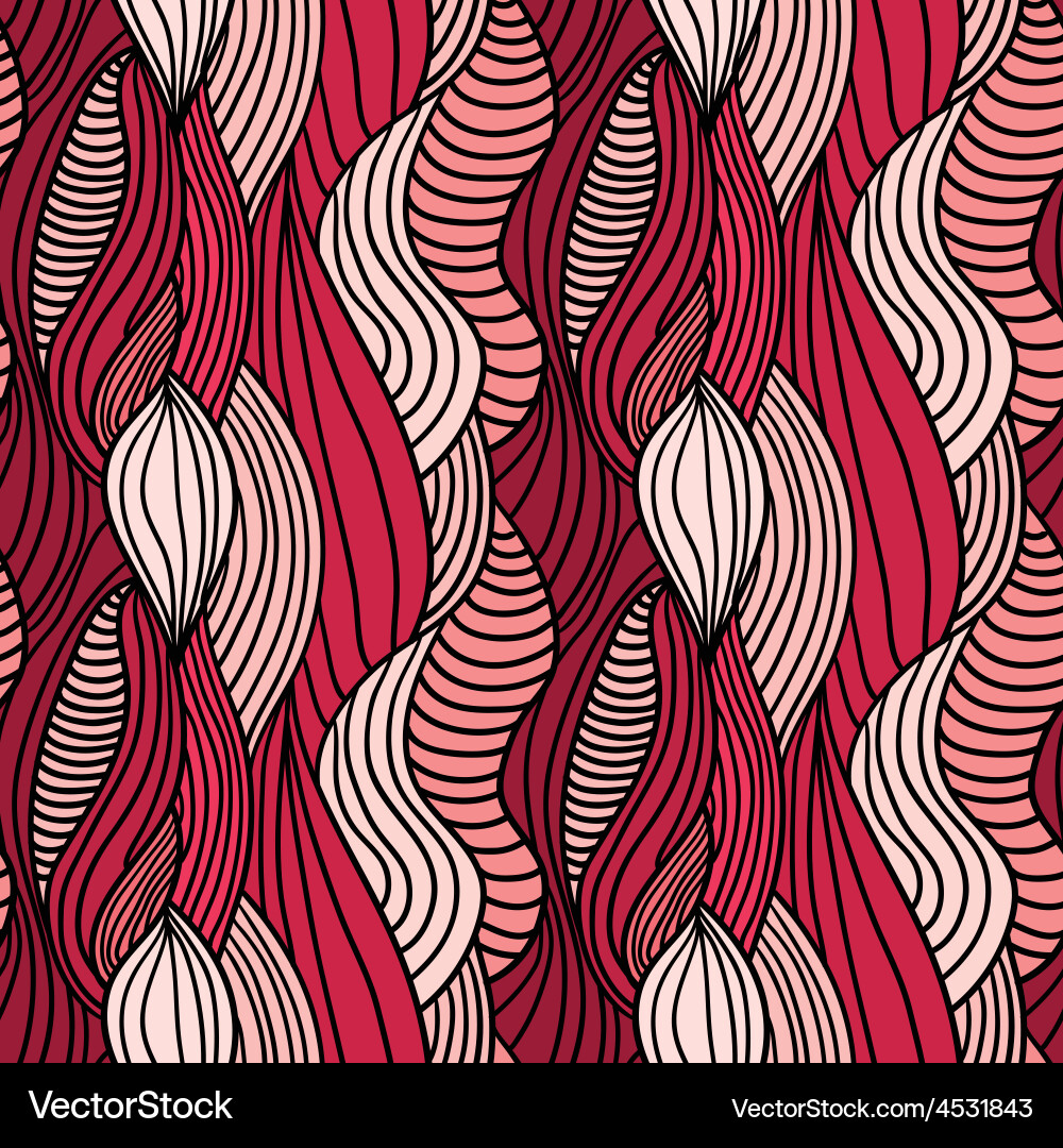 Seamless waves hand-drawn pattern Royalty Free Vector Image