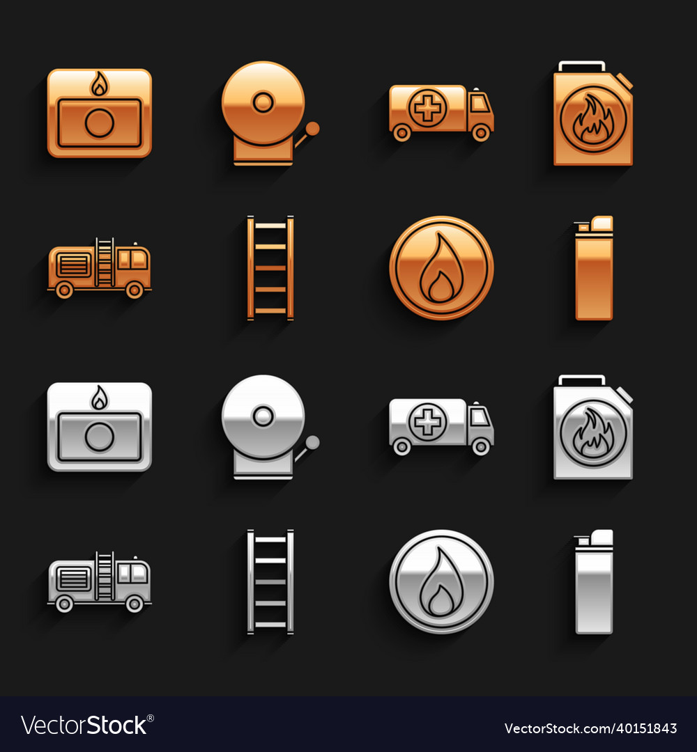 Set fire escape canister for flammable liquids Vector Image Set fire escape canister for flammable liquids Vector Image